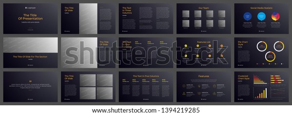 Presentation Template Dark Background Power Point Stok Vektör (Telifsiz ...