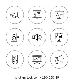 Presenter Icon Set Collection 9 Outline Stock Vector (Royalty Free ...