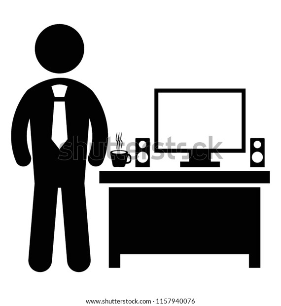 Presenter Standing Office Office Desk Presenting Stock Vector (Royalty ...