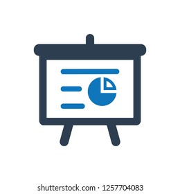 Presenting Business Report Icon Stock Vector (Royalty Free) 1257704083 ...