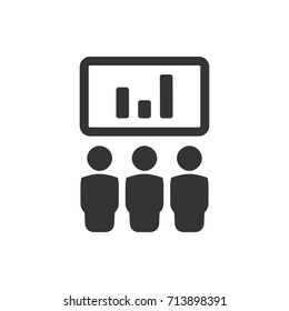 Presenting Business Report Icon: vector de stock (libre de regalías ...