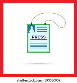 Vector Icon Press Accreditation Card On Stock Vector (Royalty Free ...