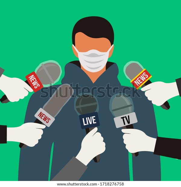 Press Conference Cartoon Flat Design Doctor Stock Vector (Royalty Free ...