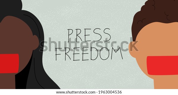 Press Freedom Concept Web Banner Young Stock Vector (Royalty Free ...