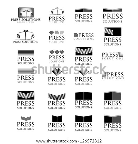 Press Icons Set Isolated On White Stock Vector (Royalty Free) 126572312 ...