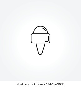 Press Microphone Icon On White Background Stock Vector (Royalty Free ...