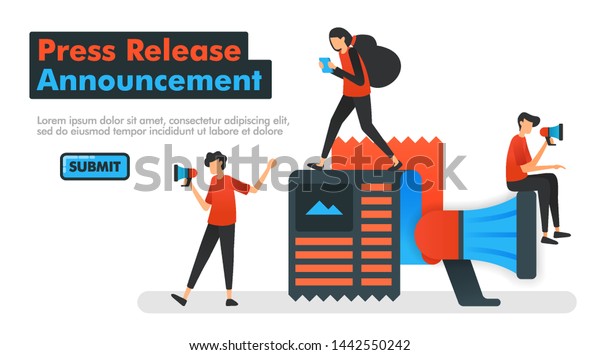 Press Release Announcement Vector Illustration People Stock Vector ...