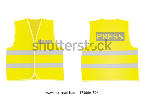 Press Safety Vest Vector Illustration: เวกเตอร์สต็อก (ปลอดค่าลิขสิทธิ์ ...
