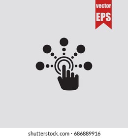 Pressing Button Icon Trendy Isolated On Stock Vector (Royalty Free ...