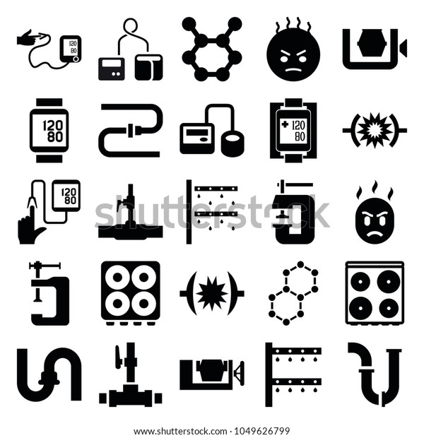 Pressure Icons Set 25 Editable Filled Stock Vector (Royalty Free ...
