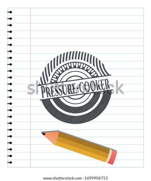 Pressurecooker Pencil Draw Vector Illustration Detailed Stock Vector ...