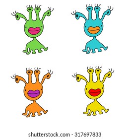 Pretty Monsters Vector Illustration Stock Vector (Royalty Free ...