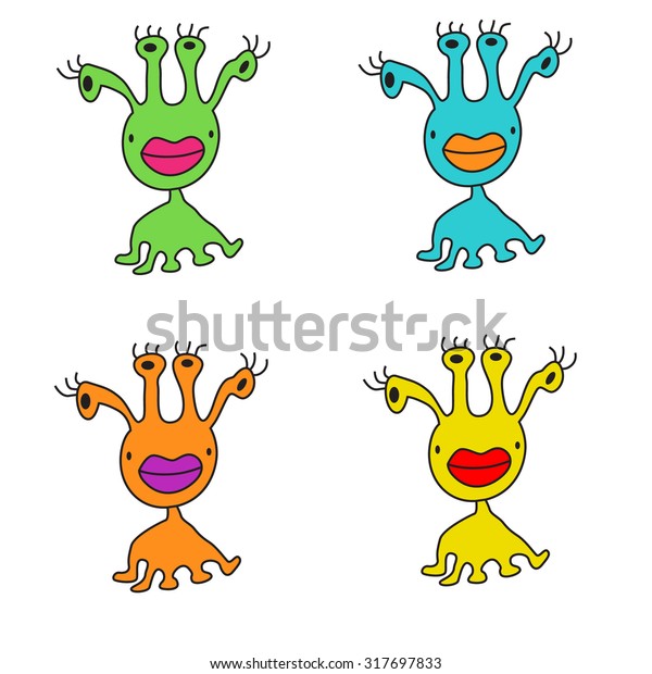 Pretty Monsters Vector Illustration Stock Vector (Royalty Free ...