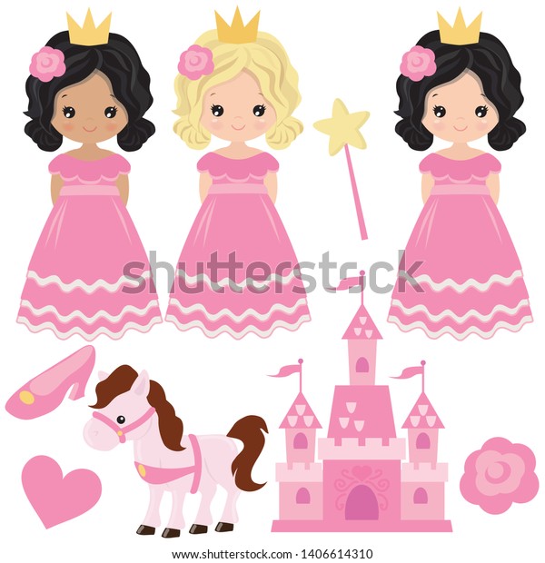 Pretty Princess Vector Cartoon Illustration Stock Vector (Royalty Free ...