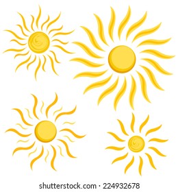 Pretty Simple Yellow Sun Stock Vector (Royalty Free) 224932678 ...