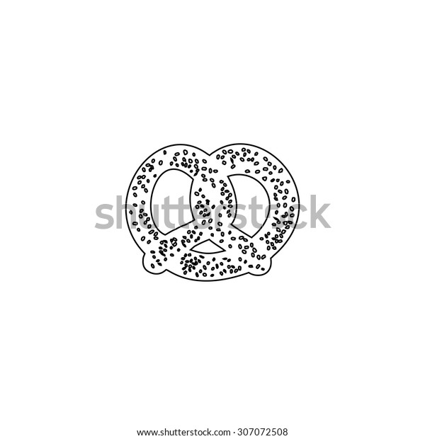 Pretzel Outline Black Simple Vector Pictogram Stock Vector (Royalty ...