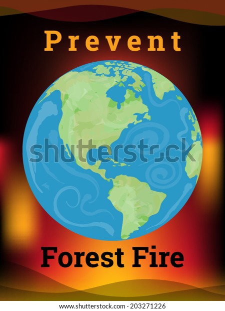 Prevent Forest Fire Ecology Poster Vector Stock Vector (Royalty Free ...