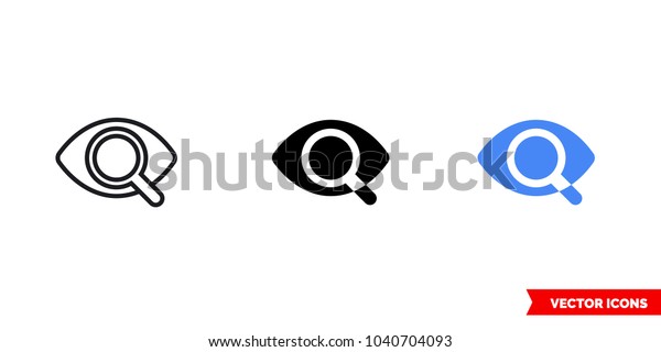 Icono de vista previa de 3 tipos: color, blanco y negro, contorno ...