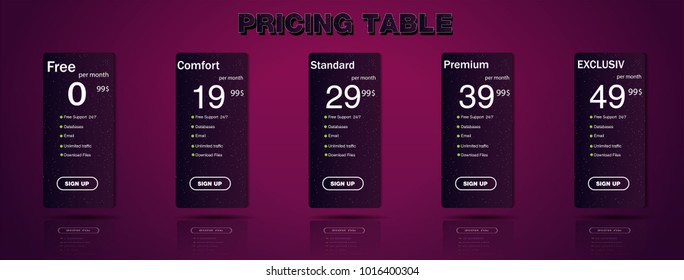 Trendy Transparent Price List Offer Columns Stock Vector (Royalty Free ...