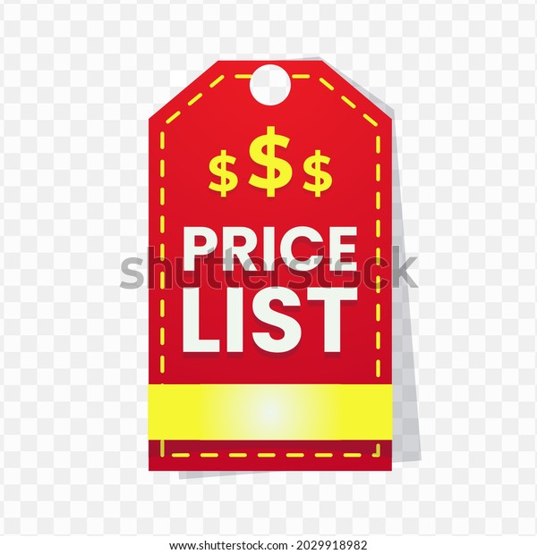 Price List Tag Design Red Yellow Stock Vector (Royalty Free) 2029918982 ...