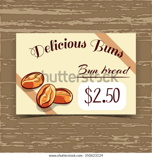 Price Tag Bakery Cafe Hand Drawn Stock Vector (Royalty Free) 350623124