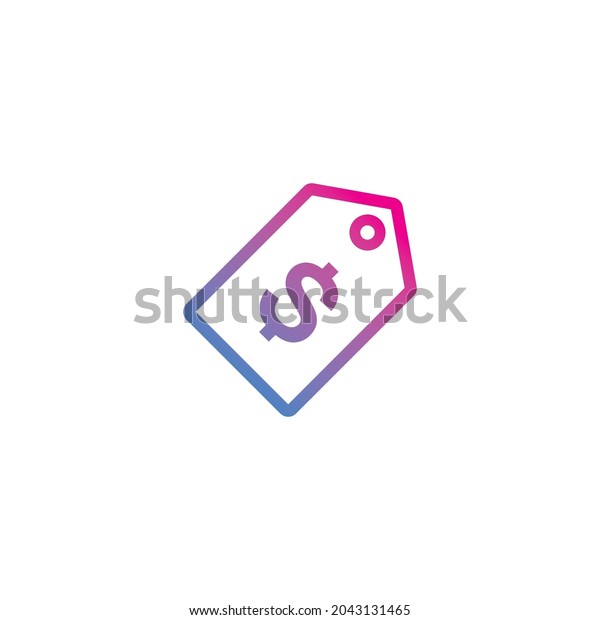 Price Tag Outline Gradient Icon Stock Vector (Royalty Free) 2043131465 ...