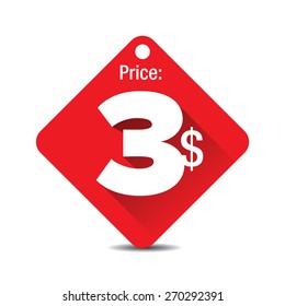 Price Tag Vector Three Dollars Stock Vector (Royalty Free) 270292391 ...