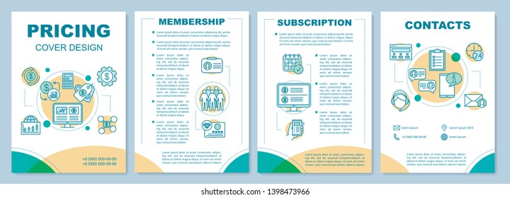 Pricing Brochure Template Layout Membership Subscription Stock Vector ...