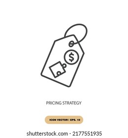 Pricing Strategy Icons Symbol Vector Elements Stock Vector (Royalty ...
