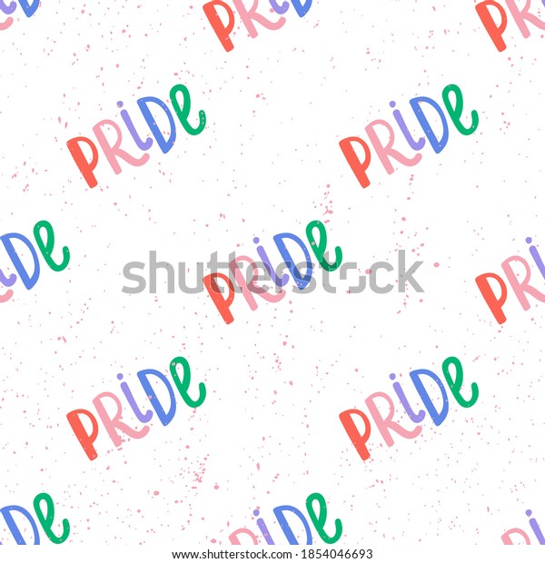 Pride Calligraphy Lettering Logo Seamless Pattern Stock Vector (Royalty ...