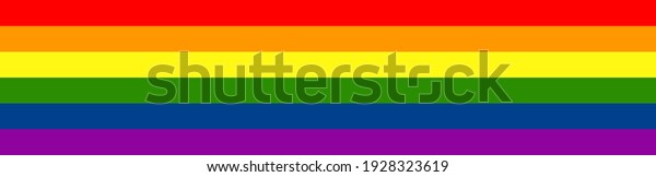 Pride Flag Banner. Wide Horizontal Pride Flag Rainbow Banner Vector ...