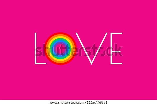Pride Pink Background Rainbow Flag Love Stock Vector (Royalty Free ...