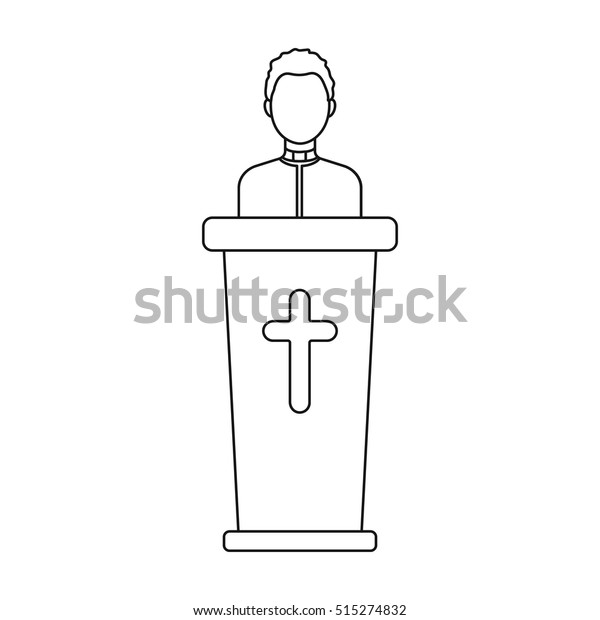 Priest Icon Outline Style Isolated On Stock Vector (Royalty Free) 515274832