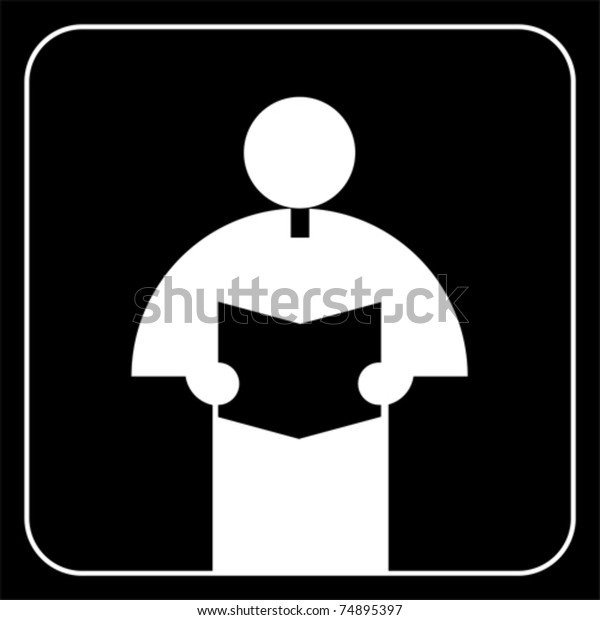 Priest Preaching Church Icon Vector Stock Vector (Royalty Free) 74895397