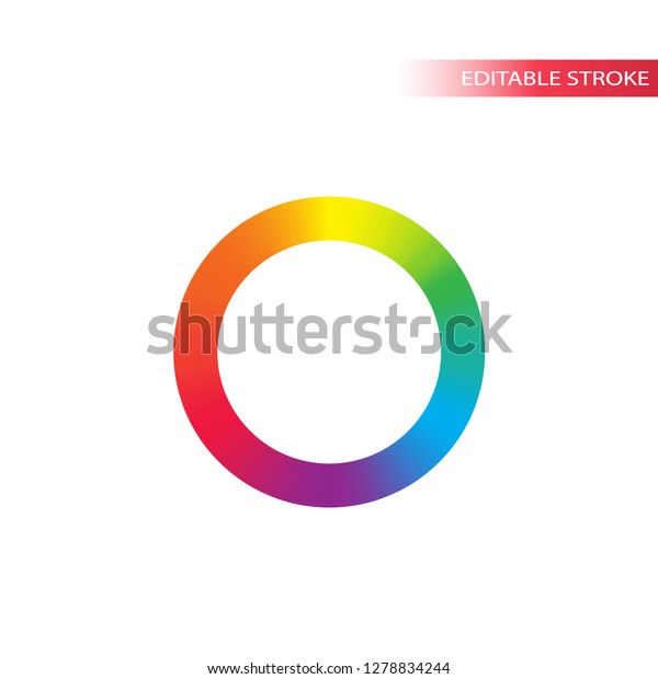 Primary Colors Spectrum Outline Vector Circle Stock Vector (Royalty ...
