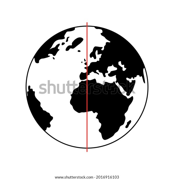 Prime Meridian Geographic Coordinate System Stock Vector (Royalty Free ...