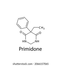Primidone Molecular Structure Flat Skeletal Chemical Stock Vector ...