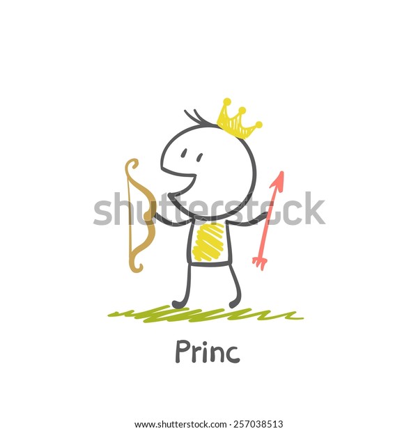 Prince Bow Arrow Illustration Stock Vector (Royalty Free) 257038513 ...