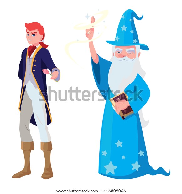 Prince Charming Wizard Tales Characters: vector de stock (libre de ...