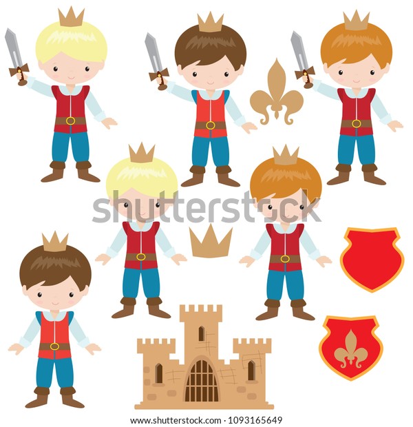 Prince Vector Cartoon Illustration Stock Vector (Royalty Free) 1093165649
