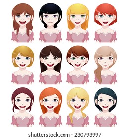 Princess Avatar Set Stock Vector (Royalty Free) 230793997 | Shutterstock