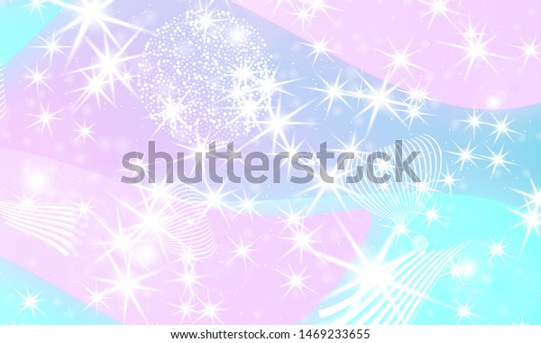 Princess Background Mermaid Rainbow Magic Stars Stock Vector (Royalty ...
