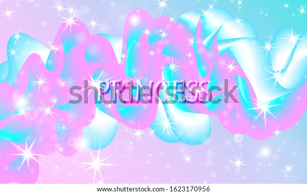 Princess Background Mermaid Rainbow Magic Stars Stock Vector (Royalty ...