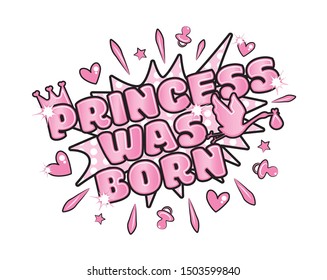 Princess Born Pop Art Vector Illustration Stock Vector (Royalty Free ...