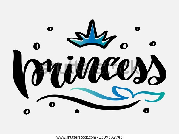 Princess Calligraphy Lettering Logo Poster Card Stock Vector (Royalty ...