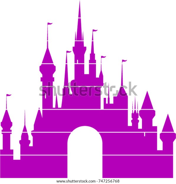 Princess Castle Outline Violet Stock Vector (Royalty Free) 747256768 ...