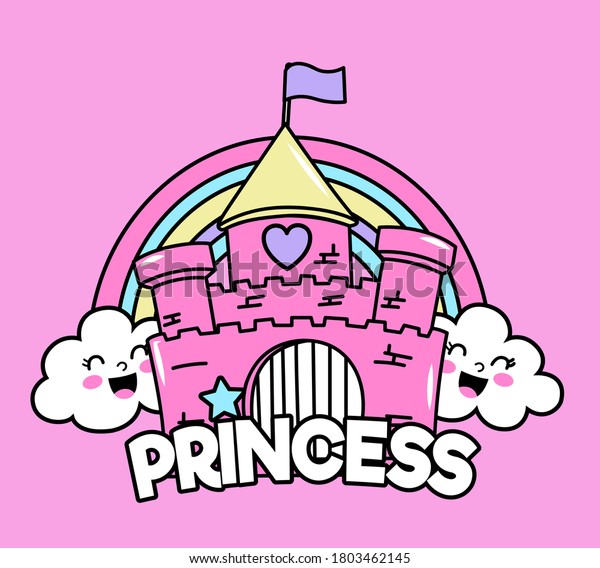 Princess Castle Rainbow Colors Stock Vector (Royalty Free) 1803462145 ...