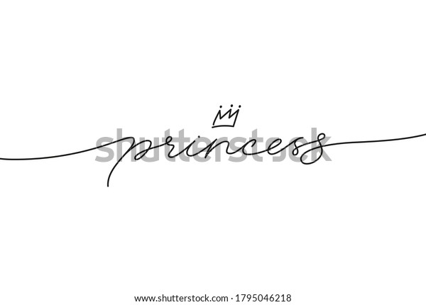 Princess Elegant Black Calligraphy Crown Royal Stock Vector (Royalty ...