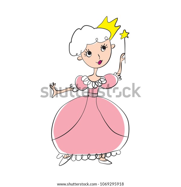 Princess Magic Wand Vector Childlike Ilustration Stock Vector (Royalty ...