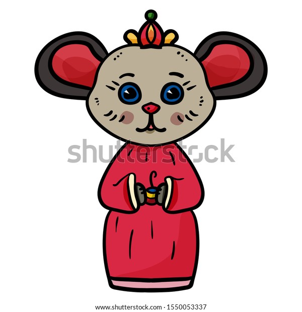 Princess Mouse Rat Chinese Style Doodle Stock Vector (Royalty Free ...